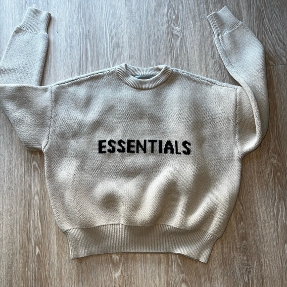 Fear of God | Sweaters | Fear Of God Essentials Cream Crewneck Sweater ...